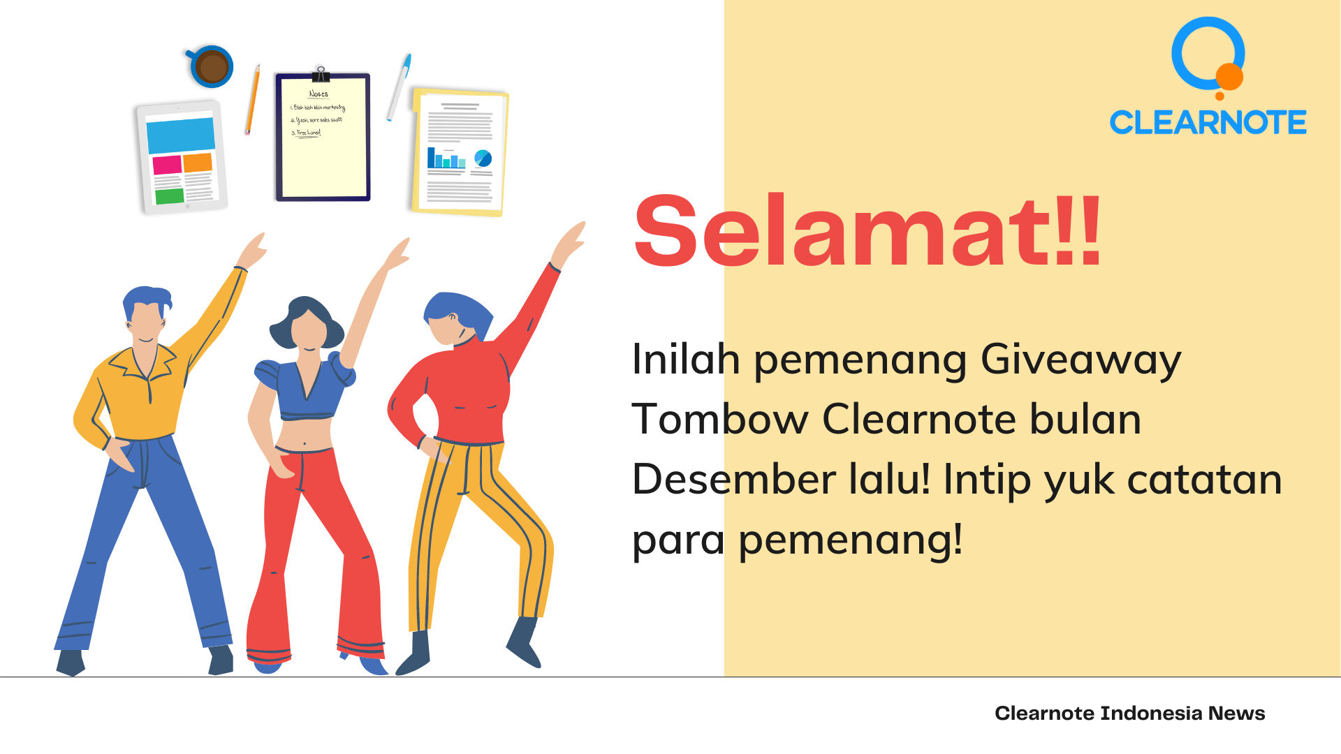 Yuk Intip Catatan Para Pemenang Giveaway Tombow! - Clear Indonesia News